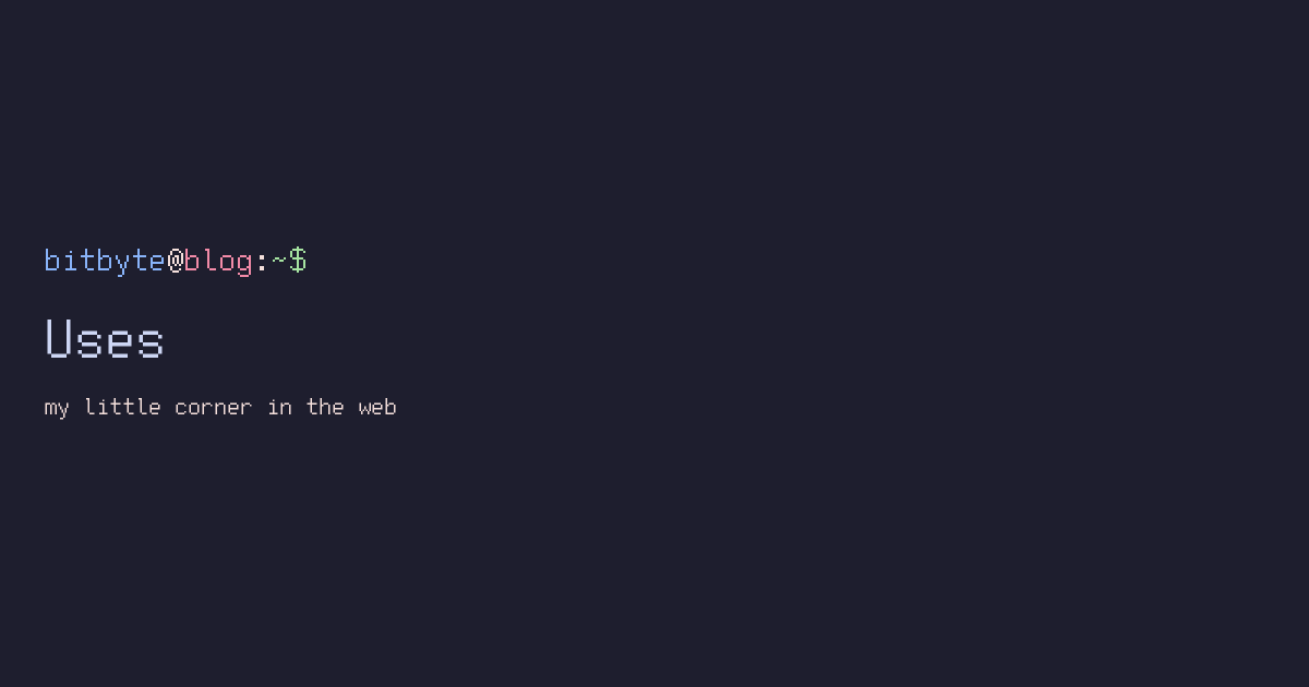 Uses :: bitbyte.blog